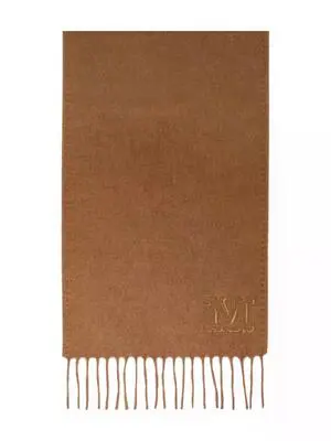 Max Mara Monogram Embroidered Wool Scarf - Brown