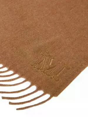 Max Mara Monogram Embroidered Wool Scarf
