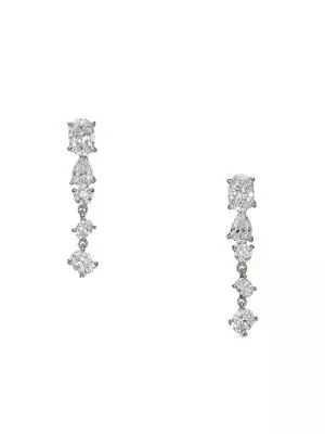 ANABELA CHAN 14k White Gold Celestial Dust Diamond Drop Earrings