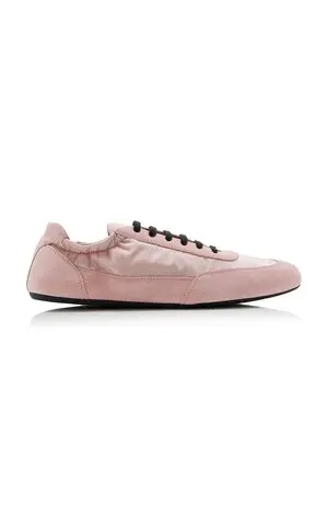 Prada Collapse Suede-trimmed Re-nylon Sneakers - Pink