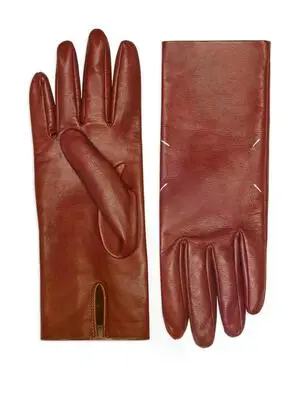 MAISON MARGIELA Leather Fingerless Gloves - Brown