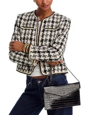 Aqua Envelope Clutch With Chain Strap