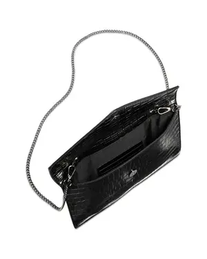 Aqua Envelope Clutch With Chain Strap