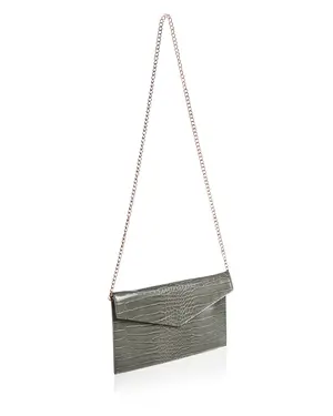 Aqua Envelope Clutch With Chain Strap