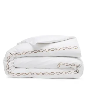 MATOUK Brando Embroidered Percale Duvet Cover, King Exclusive - Dune