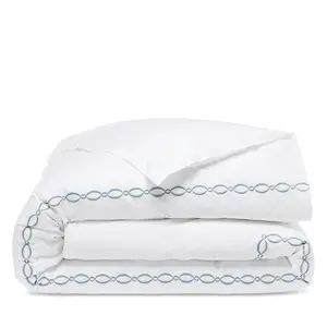 MATOUK Brando Embroidered Percale Duvet Cover, King Exclusive - Hazy Pool