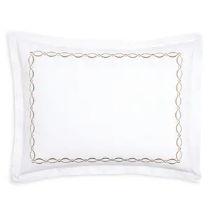 MATOUK Brando Embroidered Percale Sham, King Exclusive - Dune