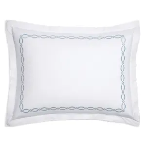 MATOUK Brando Embroidered Percale Sham, King Exclusive - Hazy Pool