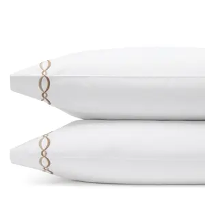 MATOUK Brando Embroidered Percale Sheet Set, Queen Exclusive - Dune
