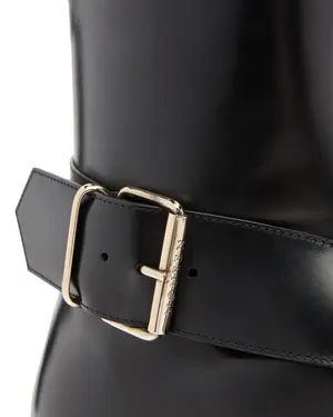 Alexander McQueen Leather Derby Boots - Black