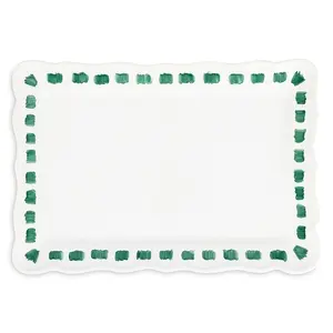 VIETRI Lisbon Green Stitch Rectangular Platter