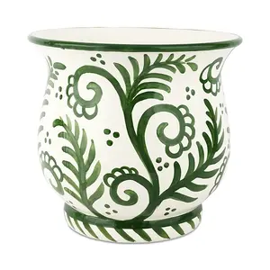 VIETRI Verde Garden Round Planter - Green