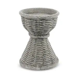 VIETRI Casa Gray Short Candle Stick - Grey