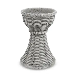 VIETRI Casa Gray Medium Candle Stick - Grey