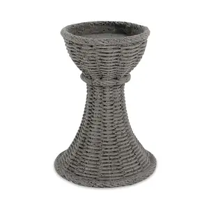 VIETRI Casa Gray Large Candle Stick - Grey