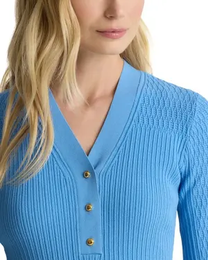 St. John Pointelle Rib Knit Sweater