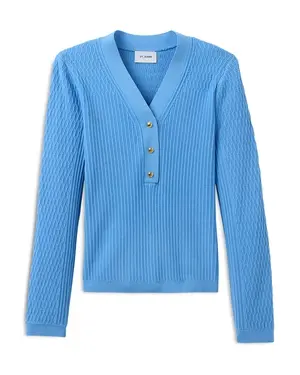 St. John Pointelle Rib Knit Sweater