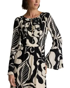 St. John Americana Leaf Silk Dress