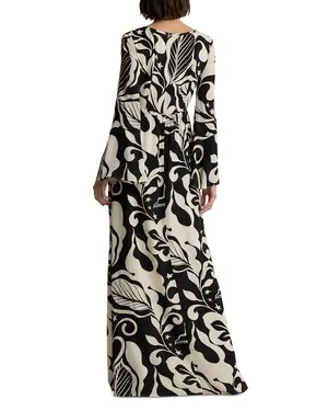 St. John Americana Leaf Silk Dress