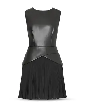 MILLY Mixed Media Dress - Black/black