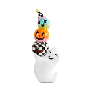 MACKENZIE-CHILDS Trick Or Treat Illuminated Ghost With Pumpkins Figure - No Color