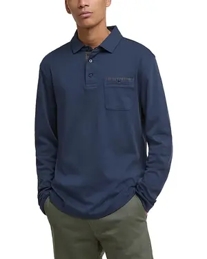 Barbour Long Sleeve Cornpatch Polo Shirt - Navy