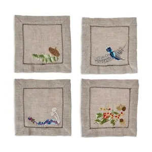JULISKA Forest Walk Cocktail Napkins, Assorted Set Of 4