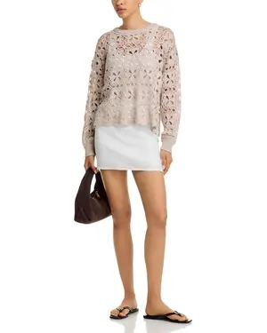 Bella Dahl Crochet Crewneck Sweater
