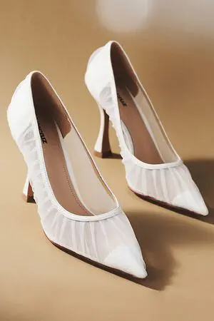 Lola Cruz Pleated Tulle Pumps