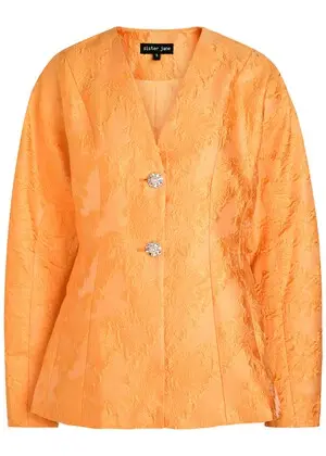 SISTER JANE Floral-Jacquard Cloqué Blazer
