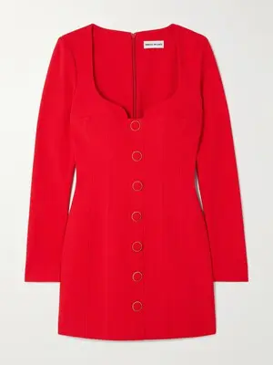 Rebecca Vallance Cameron Crepe Mini Dress With Buttons