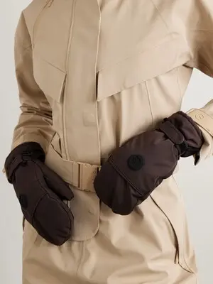 YVES SALOMON Leather-trimmed Ski Mittens - Brown