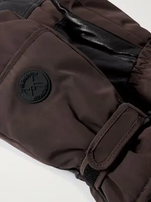 YVES SALOMON Leather-trimmed Ski Mittens - Brown