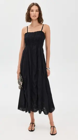 Z Supply Cotton Lace-trimmed Midi Dress