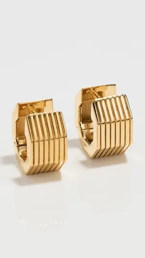 IVI LOS ANGELES Wide Octagon Huggie Hoop Earrings