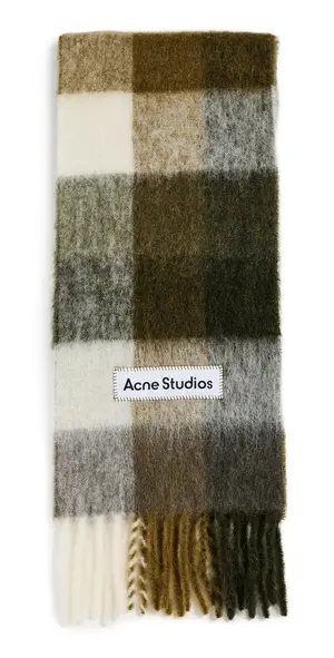 Acne Studios Vally Solid Scarf Taupe/green/black