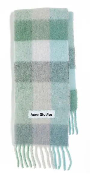 Acne Studios Vally Solid Scarf Turquoise/grey/mint Green