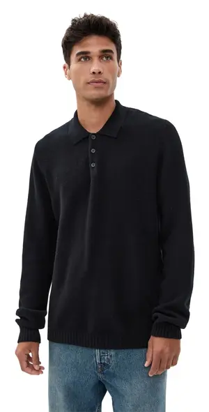 Taylor Stitch The Newton Sweater Polo - Midnight Merino