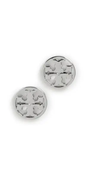 Tory Burch Icon Circle Stud Earrings - Tory Silver