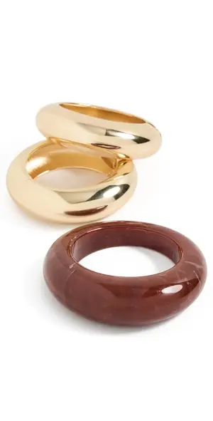 Shashi Bangle Set - Brown/gold
