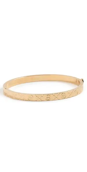 Tory Burch Thin Icon T Monogram Hinge Bracelet - Tory Gold