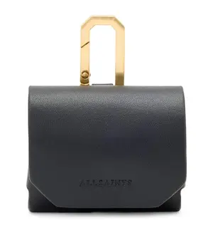 ALLSAINTS Leather Hex Airpods Case - Black