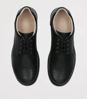 Trotters Leather Brogue School Shoes - Black