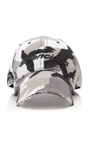 Balenciaga Logo-embroidered Camouflage Cap - Black