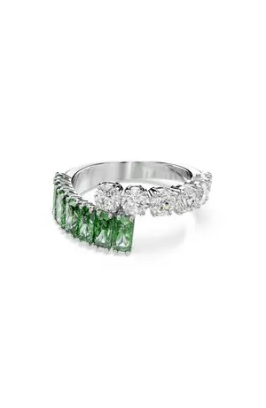 SWAROVSKI Matrix Bypass Ring - Green/silver