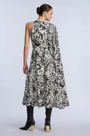 Bcbgmaxazria One-sleeve Printed Midi Dress