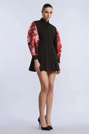 Bcbgmaxazria Taffeta Twill Printed Mini Dress