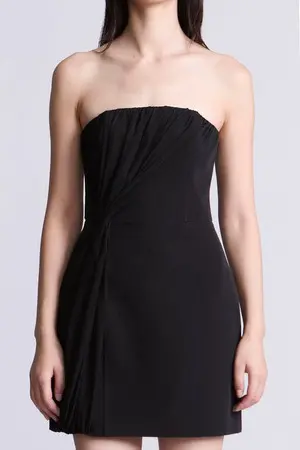 Bcbgmaxazria Draped Tulle Crepe Cocktail Dress