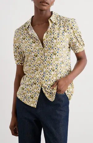 SEASALT CORNWALL Embrace Geo Print Button-up Shirt
