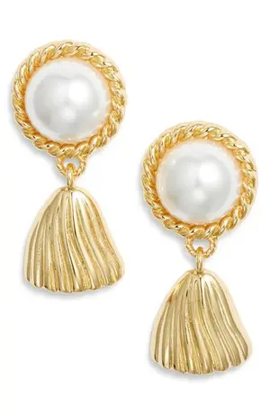 FRASIER STERLING Belle Drop Earrings - Gold/white